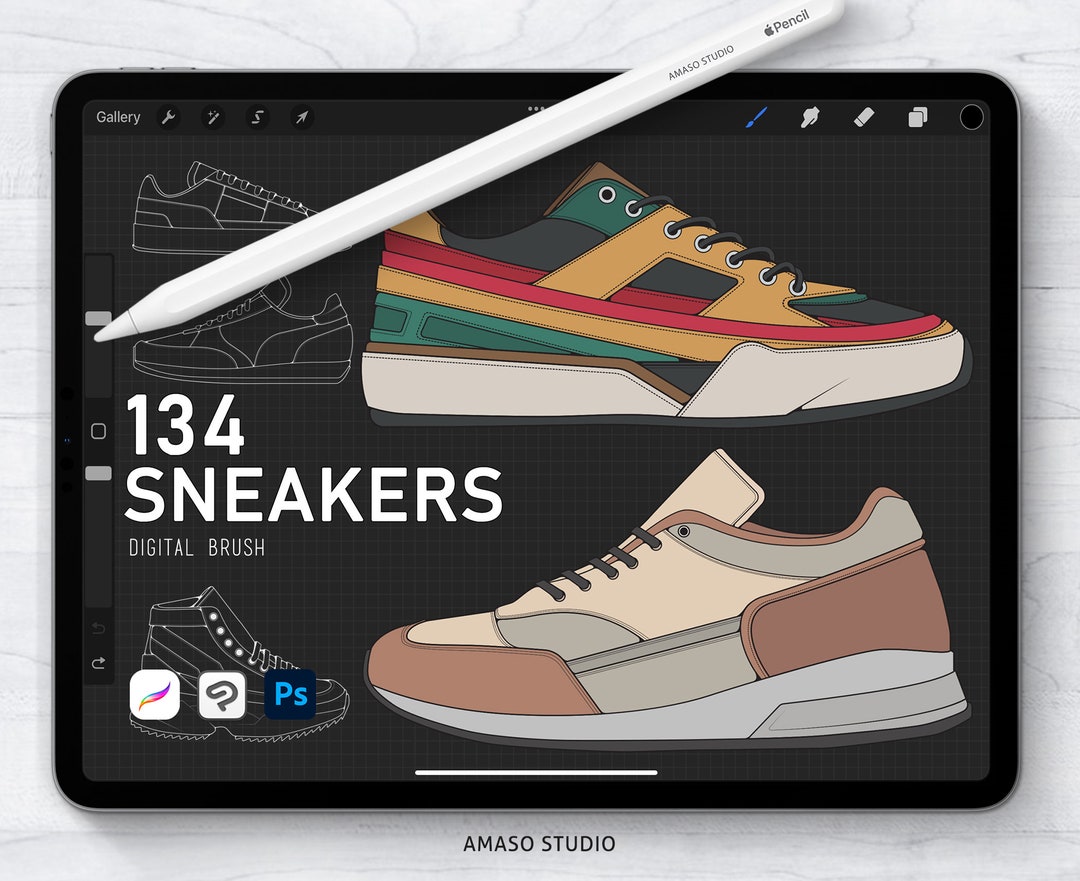 Sneakers Shoes for Procreate, Photoshop and Clip Studio Paint - Etsy