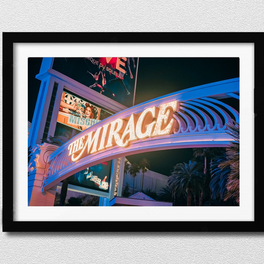 Las Vegas Mirage Print: Nevada Neon Sign Photography, Wall Art - Etsy