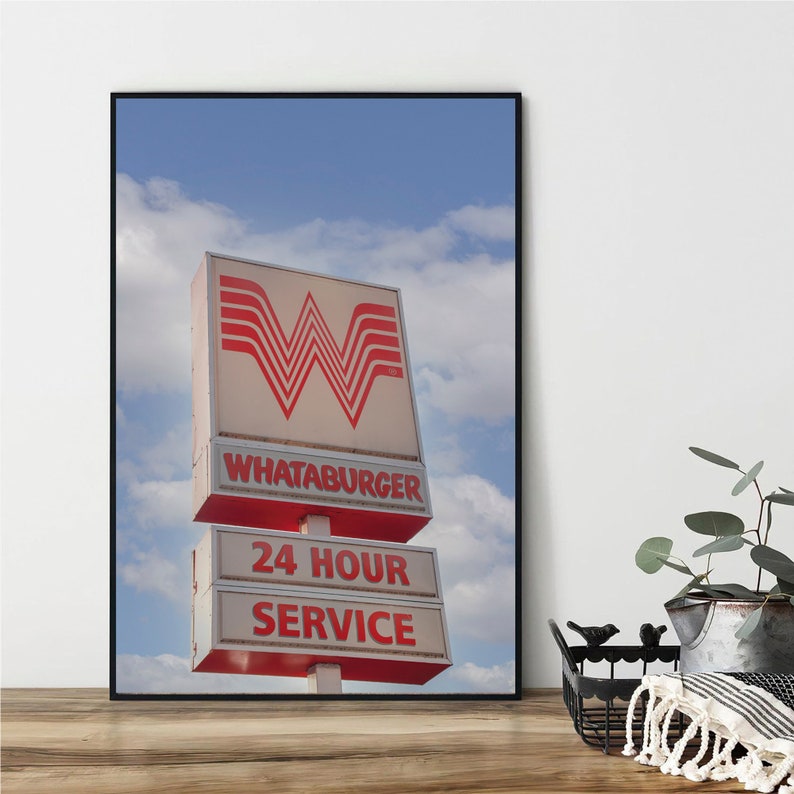 Whataburger Neon Sign Print: Austin Texas Photography, Office Wall Art ...