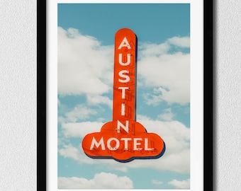 Austin Motel Print, Austin Motel Wall Art, Austin Photography, Neon ...