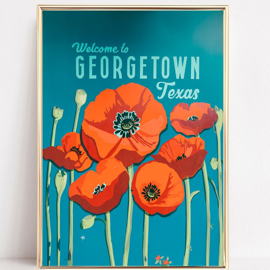 Georgetown Texas Print, Georgetown Red Poppy Festival, Texas ...
