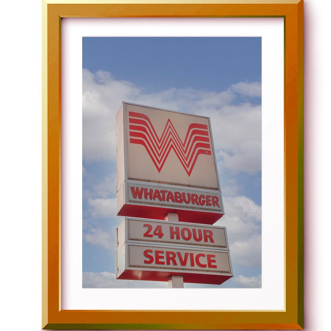 Whataburger Neon Sign Print: Austin Texas Photography, Office Wall Art ...