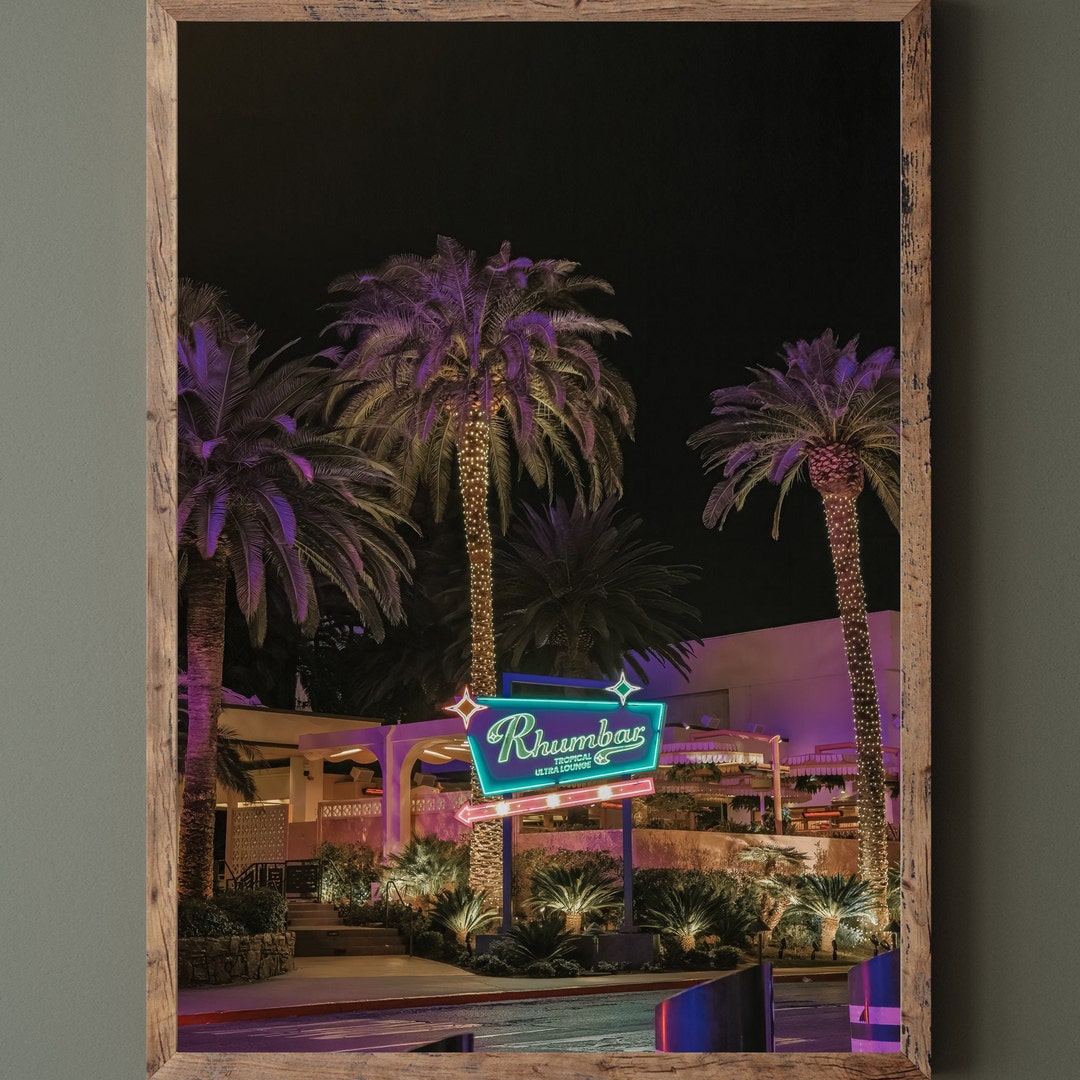Las Vegas Rhumbar Print: Tropical Neon Sign, Vegas Photography - Etsy