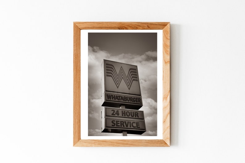 Whataburger Neon Sign Print: Austin Texas Photography, Office Wall Art ...