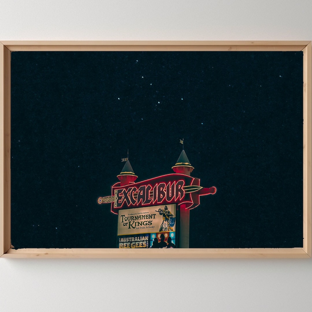 Las Vegas Excalibur Hotel Neon Sign Print: Vintage Vegas Photography - Etsy