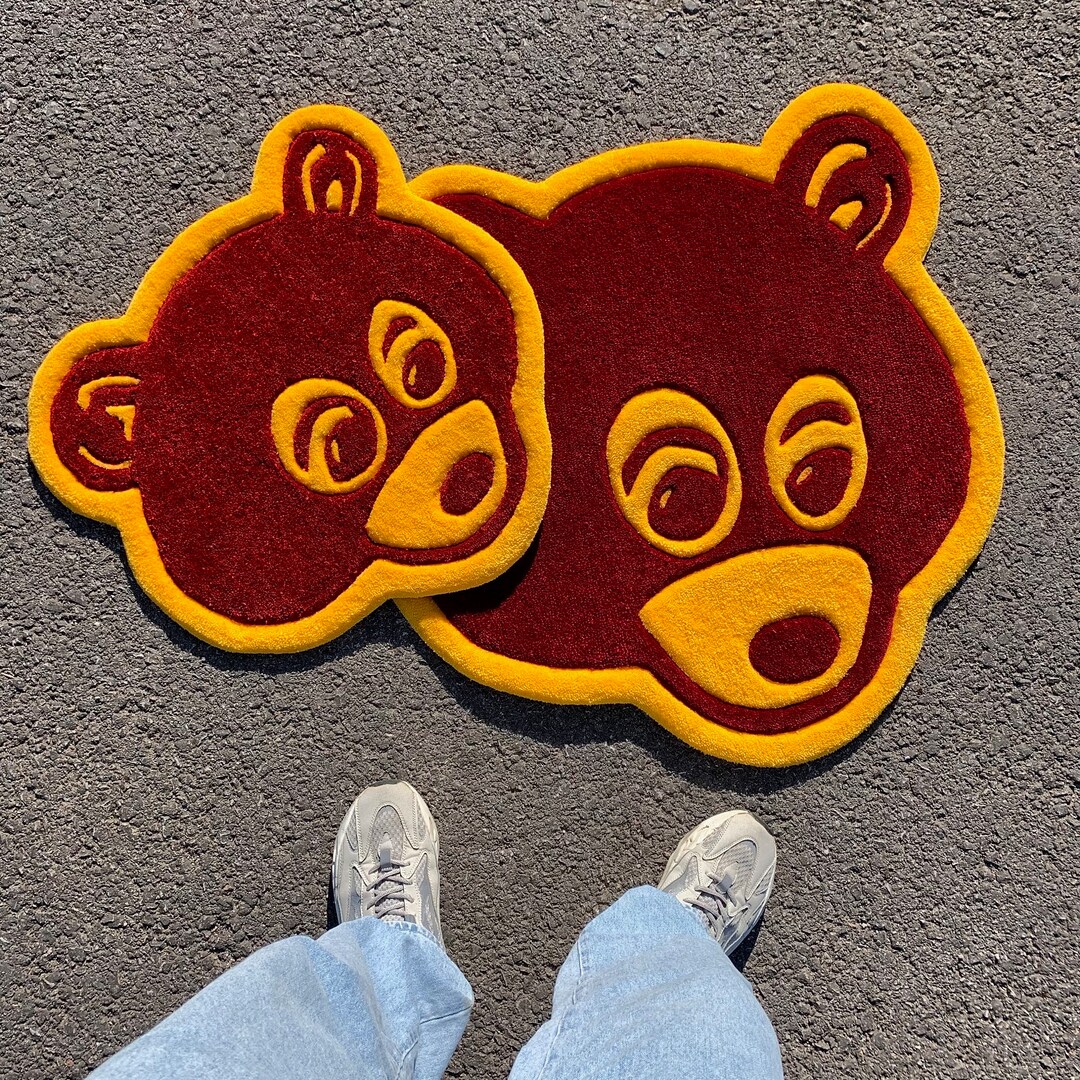 Kanye West College Dropout Bear Logo Design Tufted Rug / Custom Rug ...