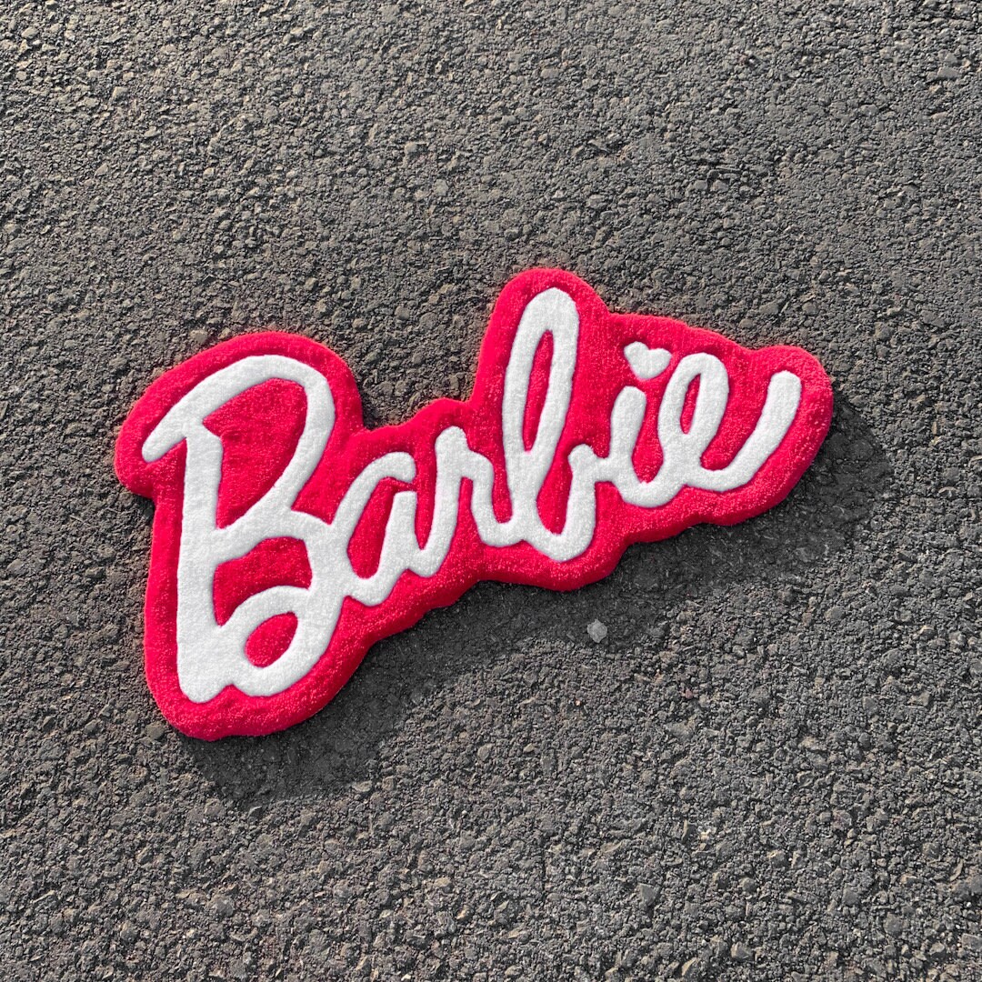 Barbie 1959 Logo Tufted Rug / Custom Rug, Fluffy & Soft, Handmade Rug ...