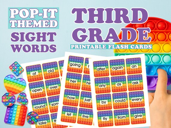 Pop-it Third Grade Dolch Sight Word Flash Cards Digital - Etsy