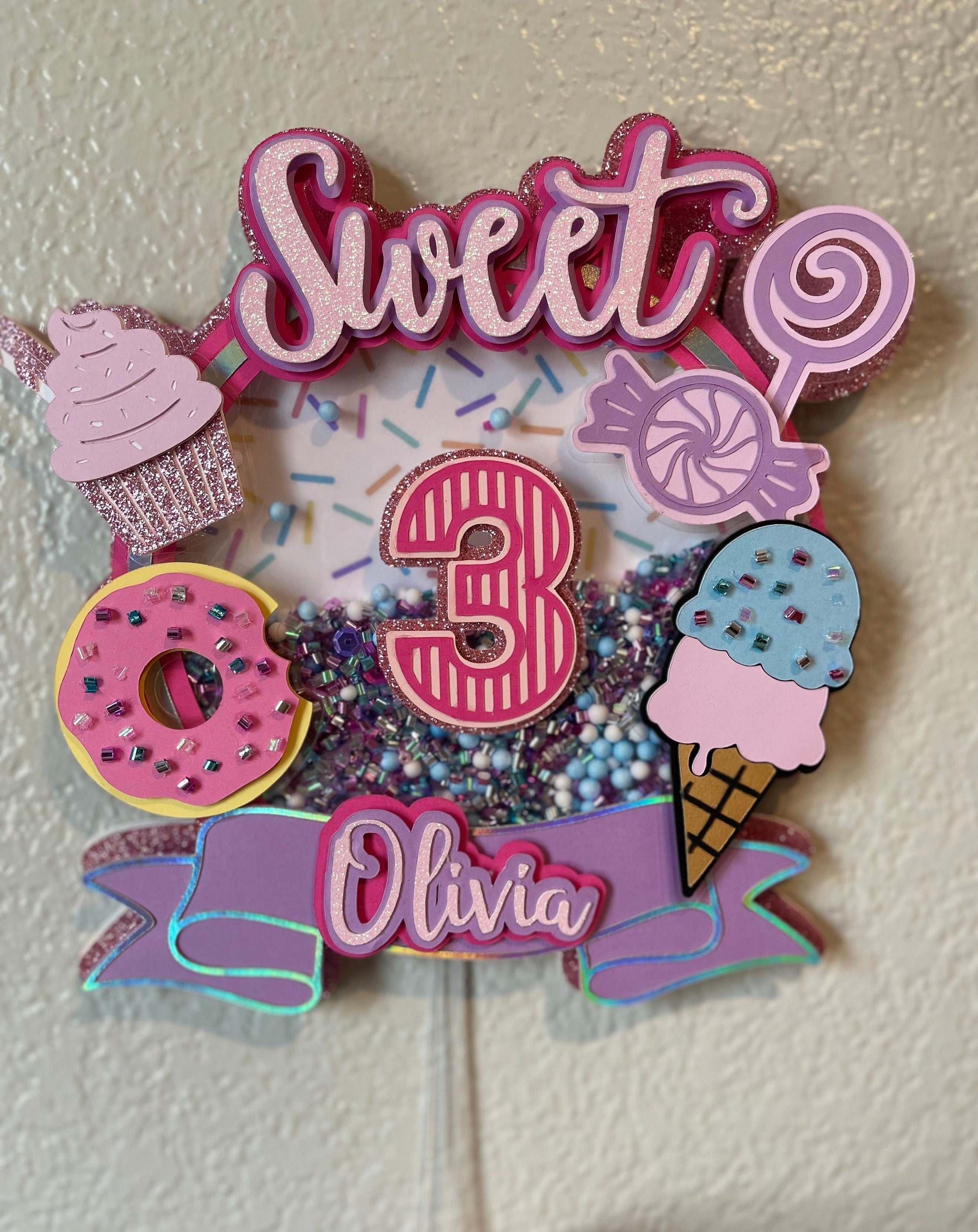 Cake Topper Candyland Birthday, Sweet Cake Topper, 3D Cake Topper With ...