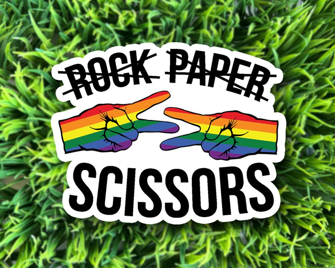 Rock Paper Scissors Sticker // Lgbtq+ Pride Lesbian Queer Vinyl Sticker ...