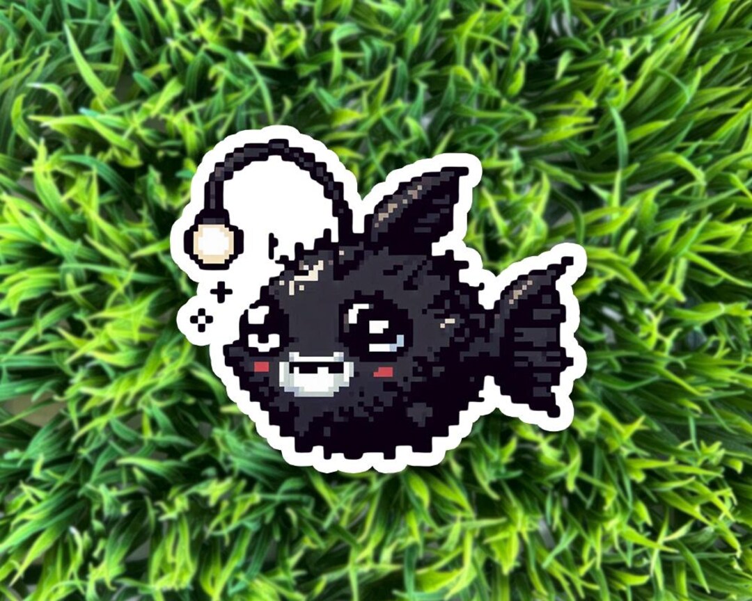 Cute Pixelated Anglerfish / Matte Vinyl Sticker - Etsy