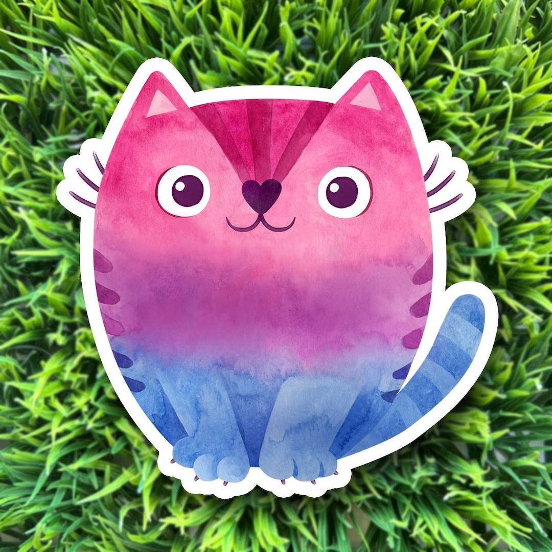 Bi Cat | Pride Sticker - Etsy