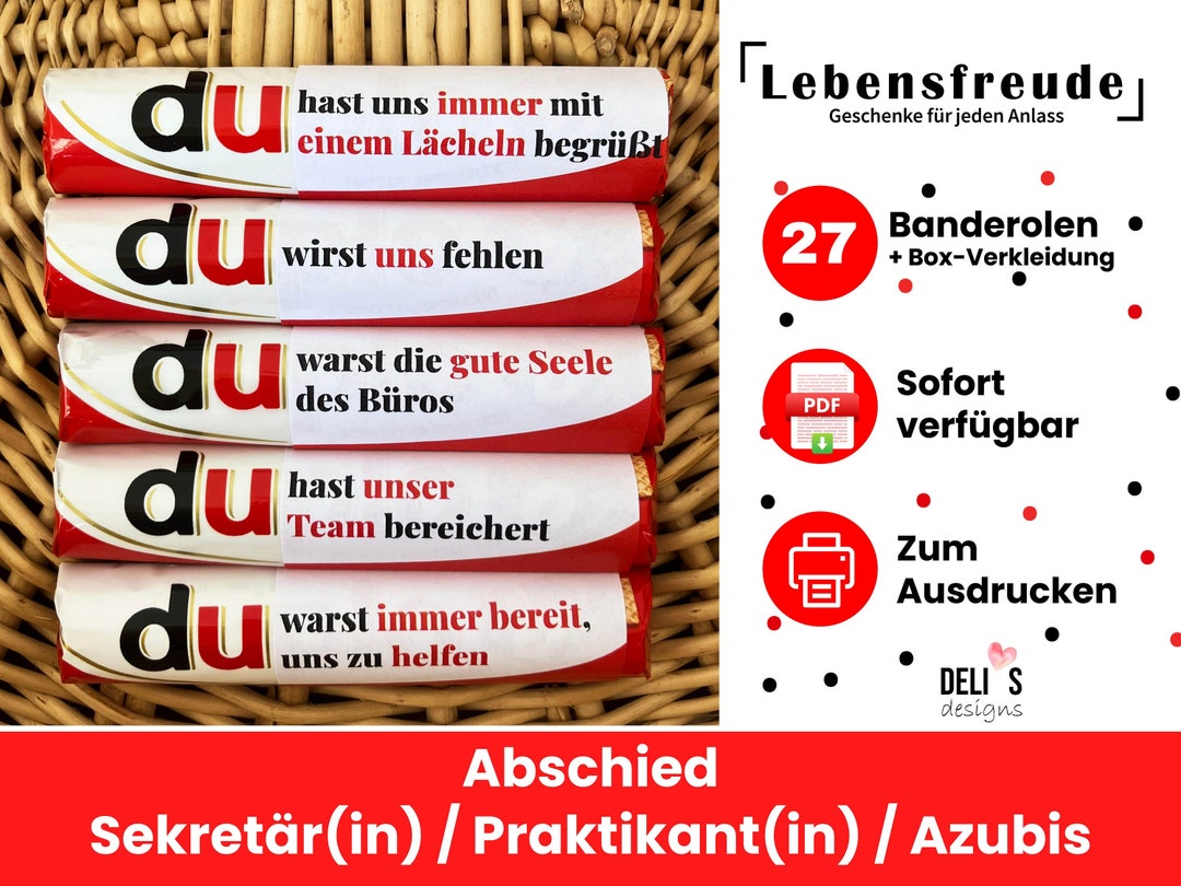 27 Duplo Banderolen Abschied Sekretärin Idee Geschenk - Etsy.de