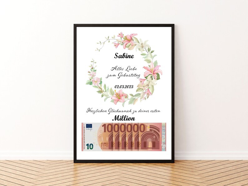 Cadeau d'anniversaire en argent votre premier million - Etsy France