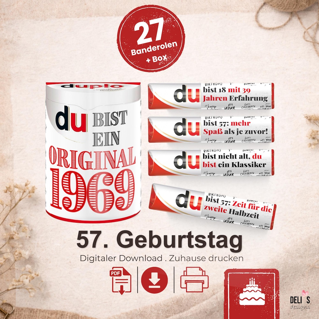 Duplo Wrappers, 57th Birthday Gift, Born in 1969, Birthday Present for ...