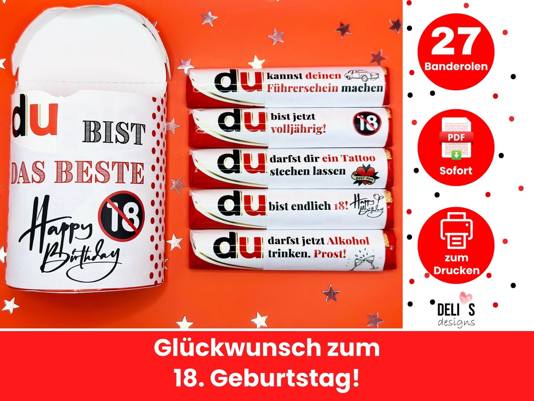 27 Duplo Banderolen 18. Geburtstag Idee Geburtstagsgeschenk - Etsy