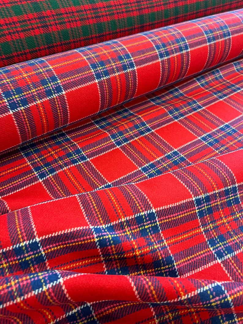 Italian Wool High Quality Premium Fabric/ Designer Tartan Print/ Alta ...