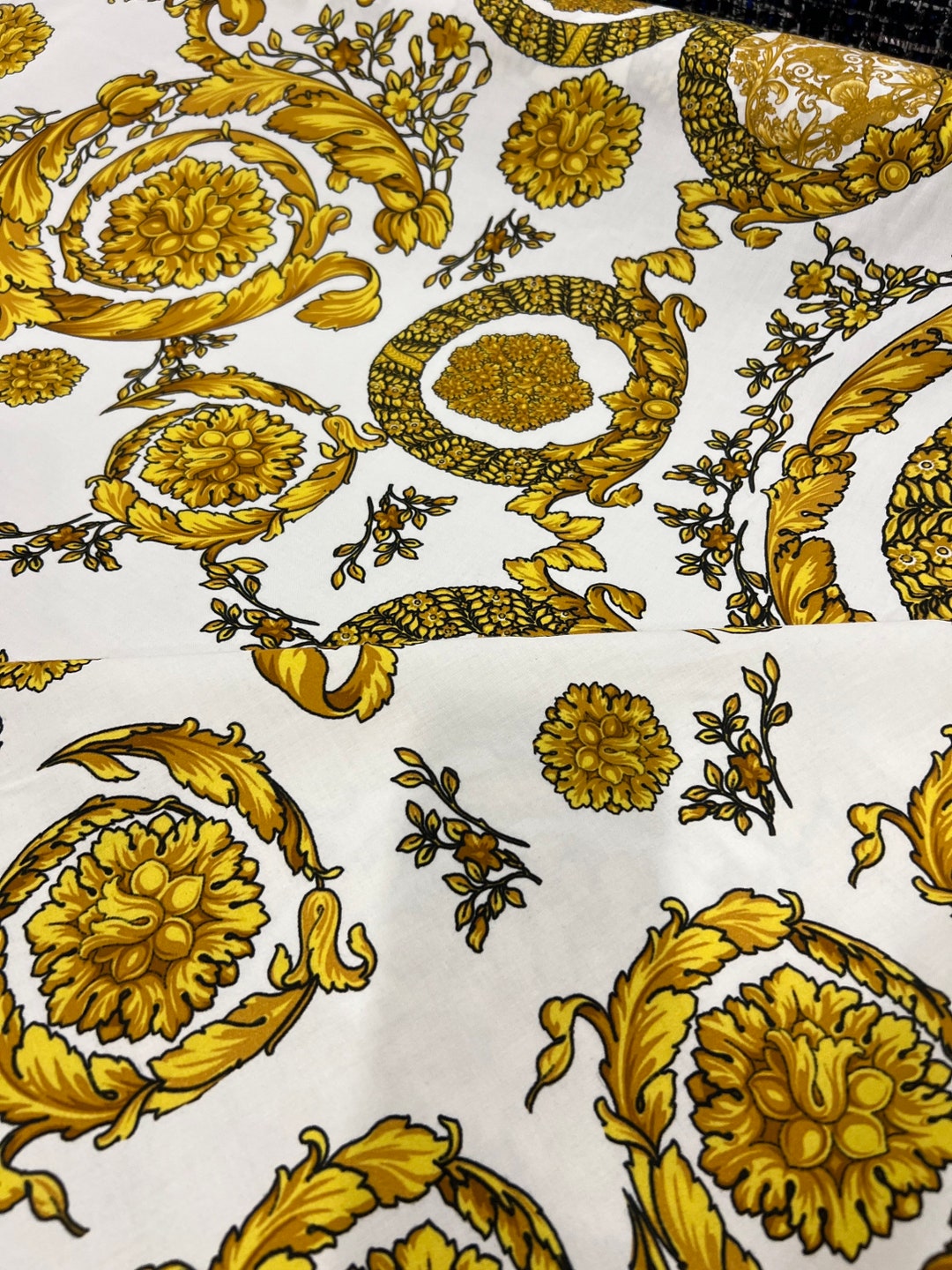Italian Cotton High Quality Premium Designer Fabric/ Exclusive Baroque ...