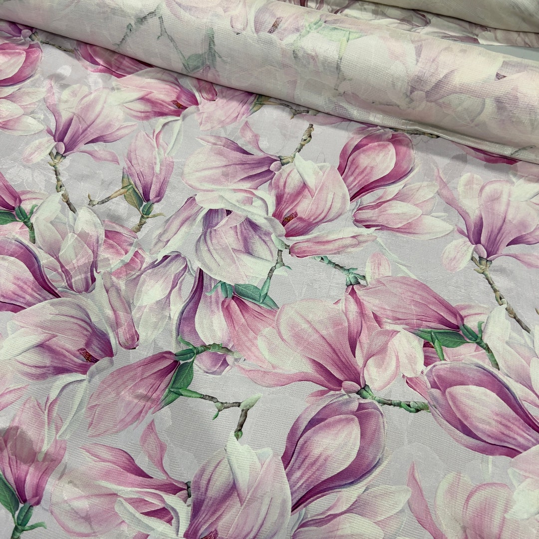 Linen Silk Fabric Floral Linen Silk Fabric High Quality - Etsy