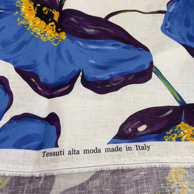Pure Linen High Quality Premium Italian Fabric / Designer Floral ...
