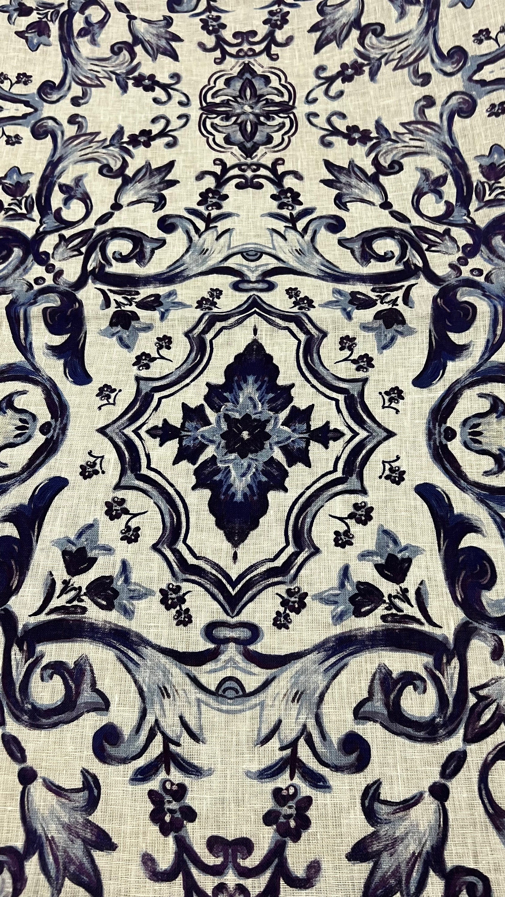 Italian Pure Linen High Quality Premium Fabric / Designer Maiolica ...