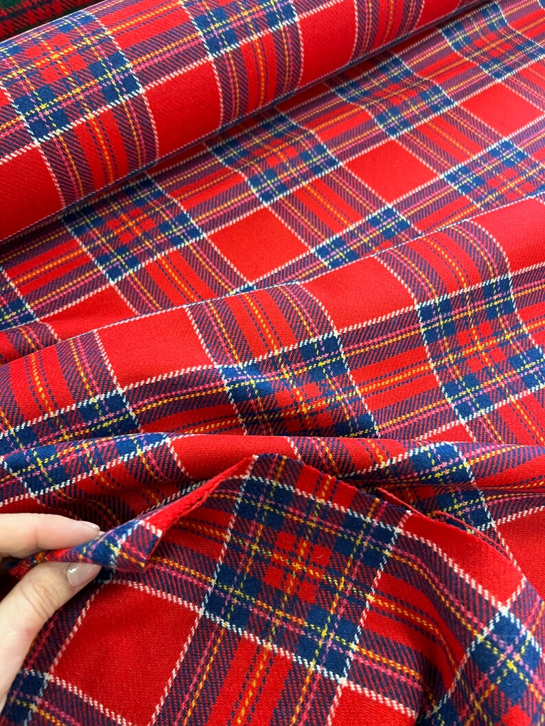 Italian Wool High Quality Premium Fabric/ Designer Tartan Print/ Alta ...