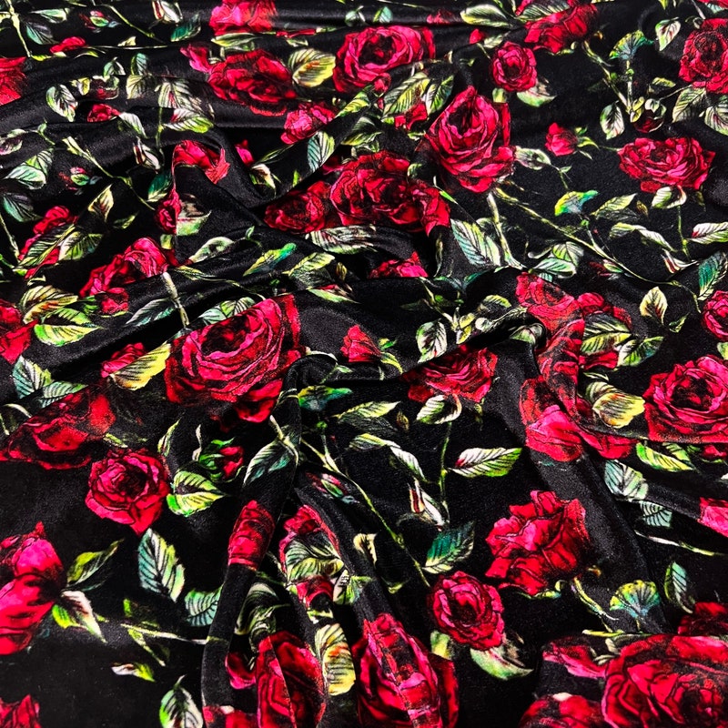 Rose Print Fabric - Etsy