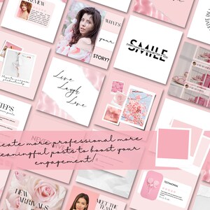Pink Instagram Post Stories Template Canva, Instagram Branding, Pink ...