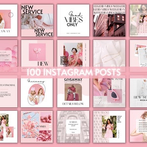 Pink Instagram Post Stories Template Canva, Instagram Branding, Pink ...