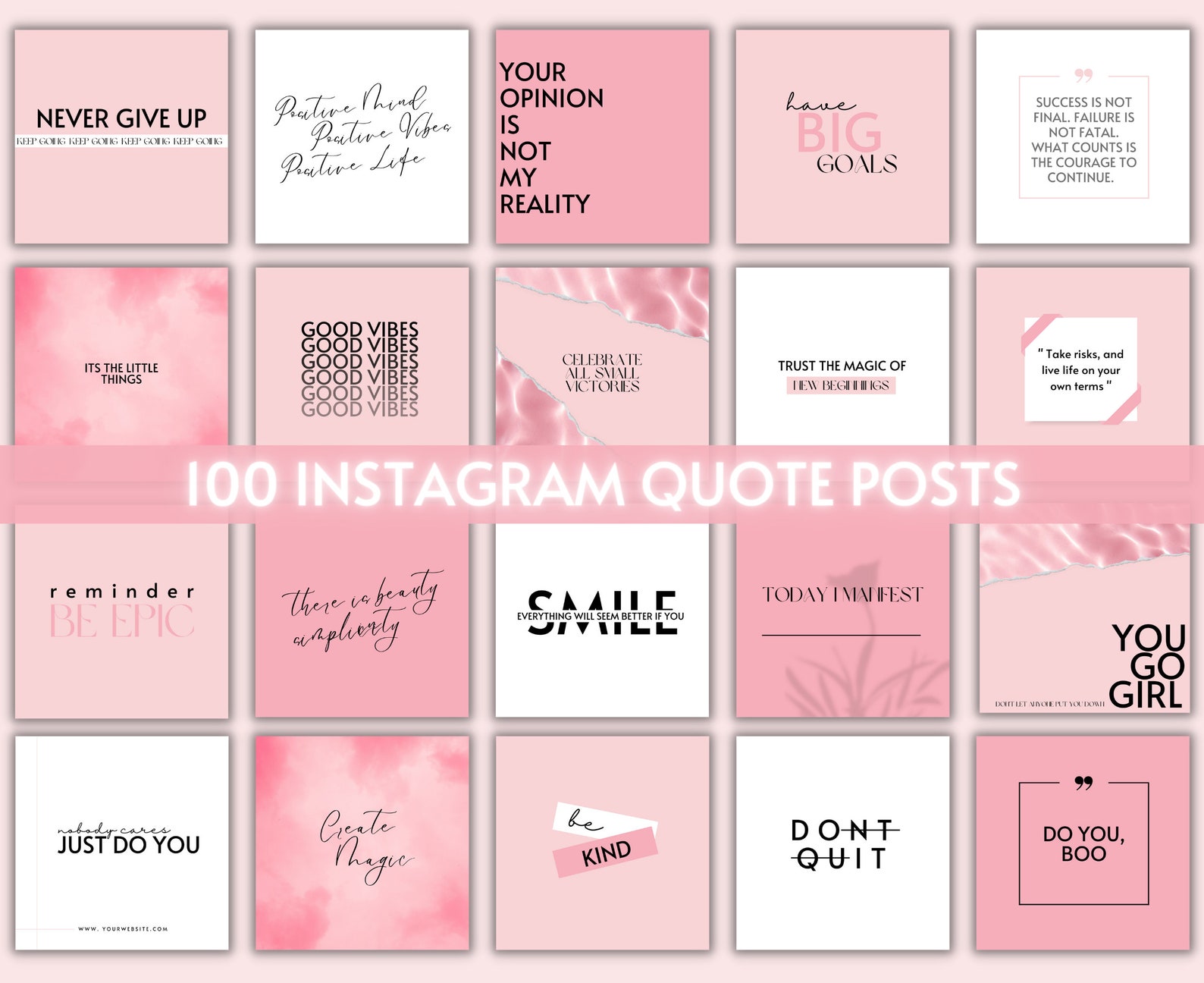 Pink Instagram Post Stories Template Canva, Instagram Branding, Pink ...