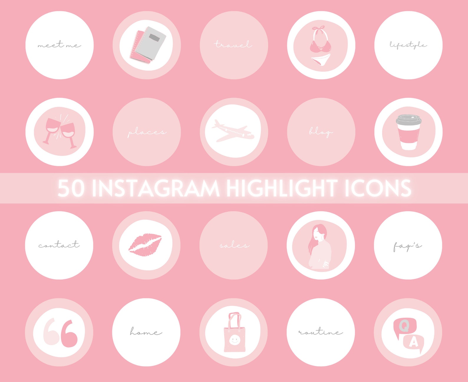 Pink Instagram Post Stories Template Canva, Instagram Branding, Pink ...