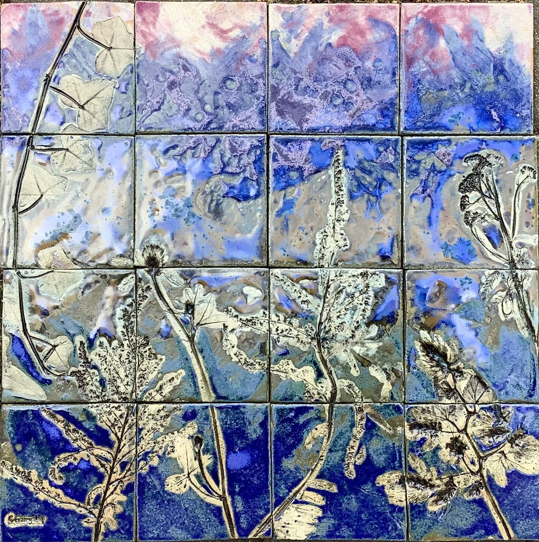 Tile Set, Hand-made Ceramic Tiles,hand-painted Tiles,handmade Square ...