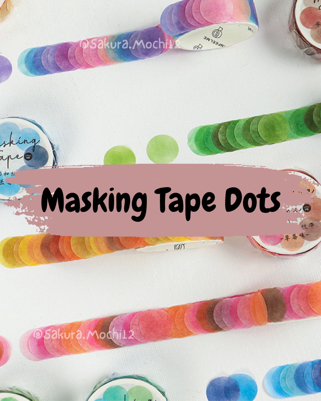 Masking Tape Dots 100 Pcs Washi Tape Circles, Korean Aesthetic ...