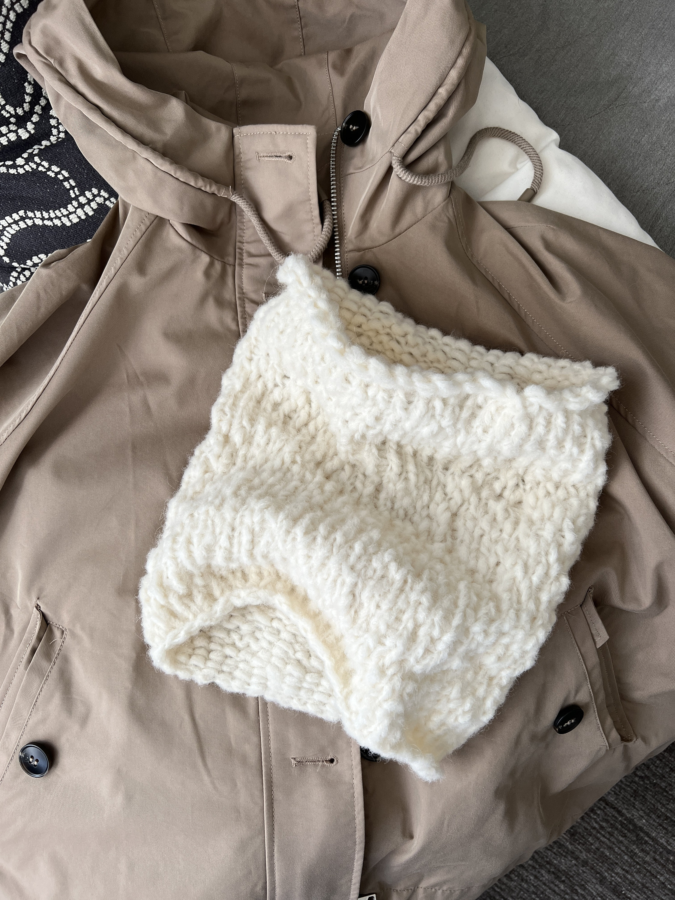 White Chunky Knit Alpaca Wool Neck / Textured Wool Alpaca Neck Warmer ...