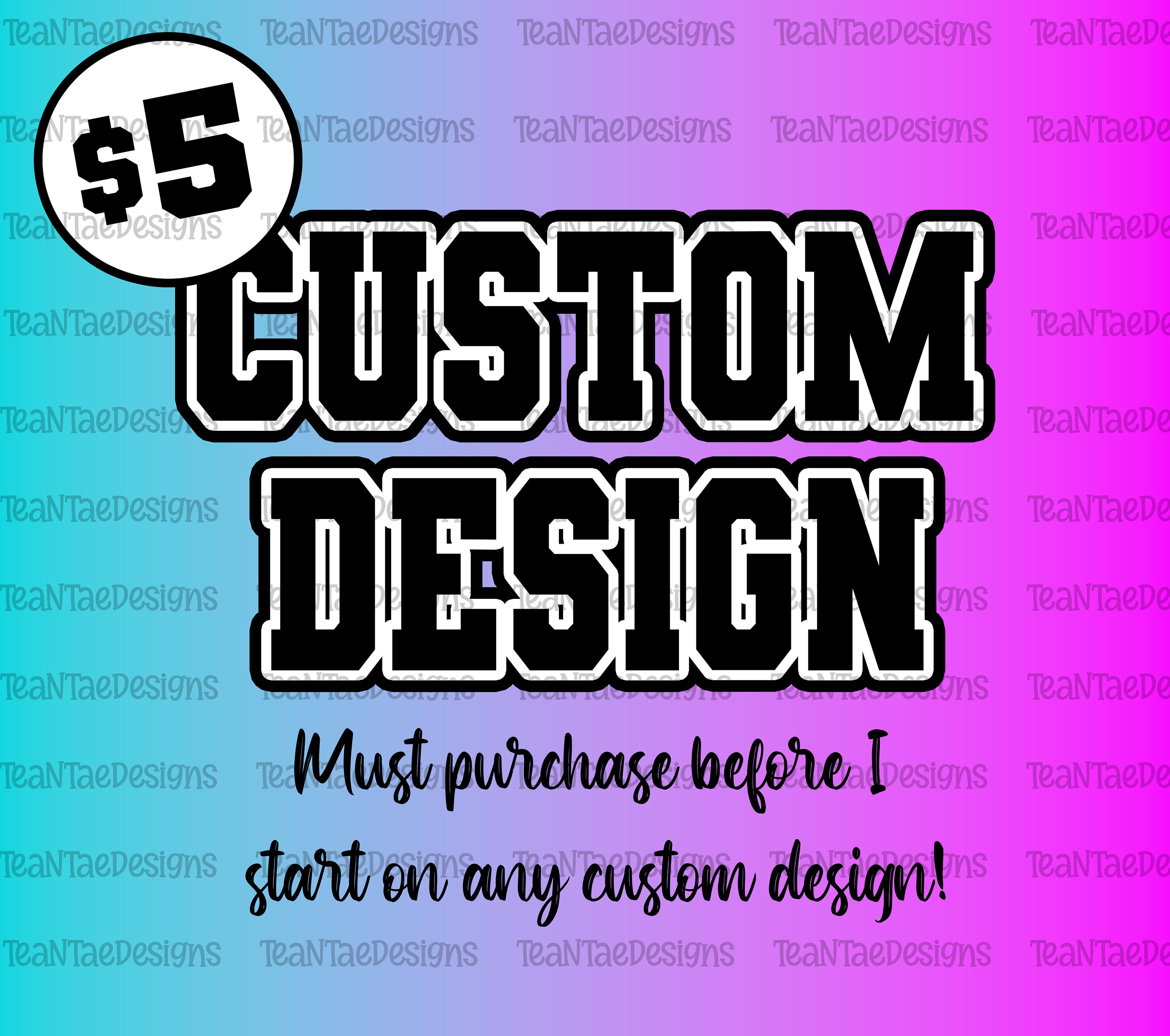 5 Dollar Custom Design - Etsy