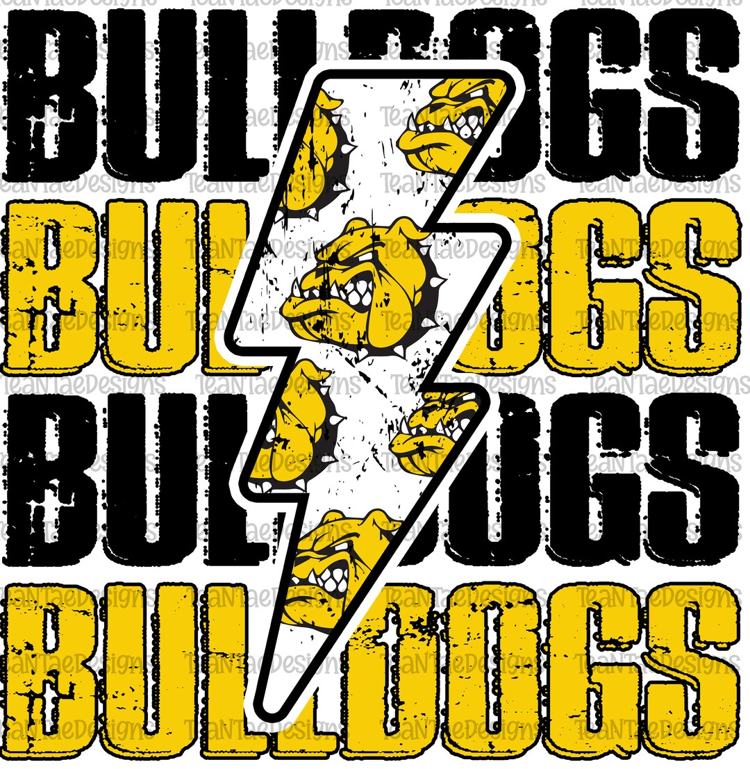 Bulldogs Repeat Black and Yellow Gold PNG - Etsy