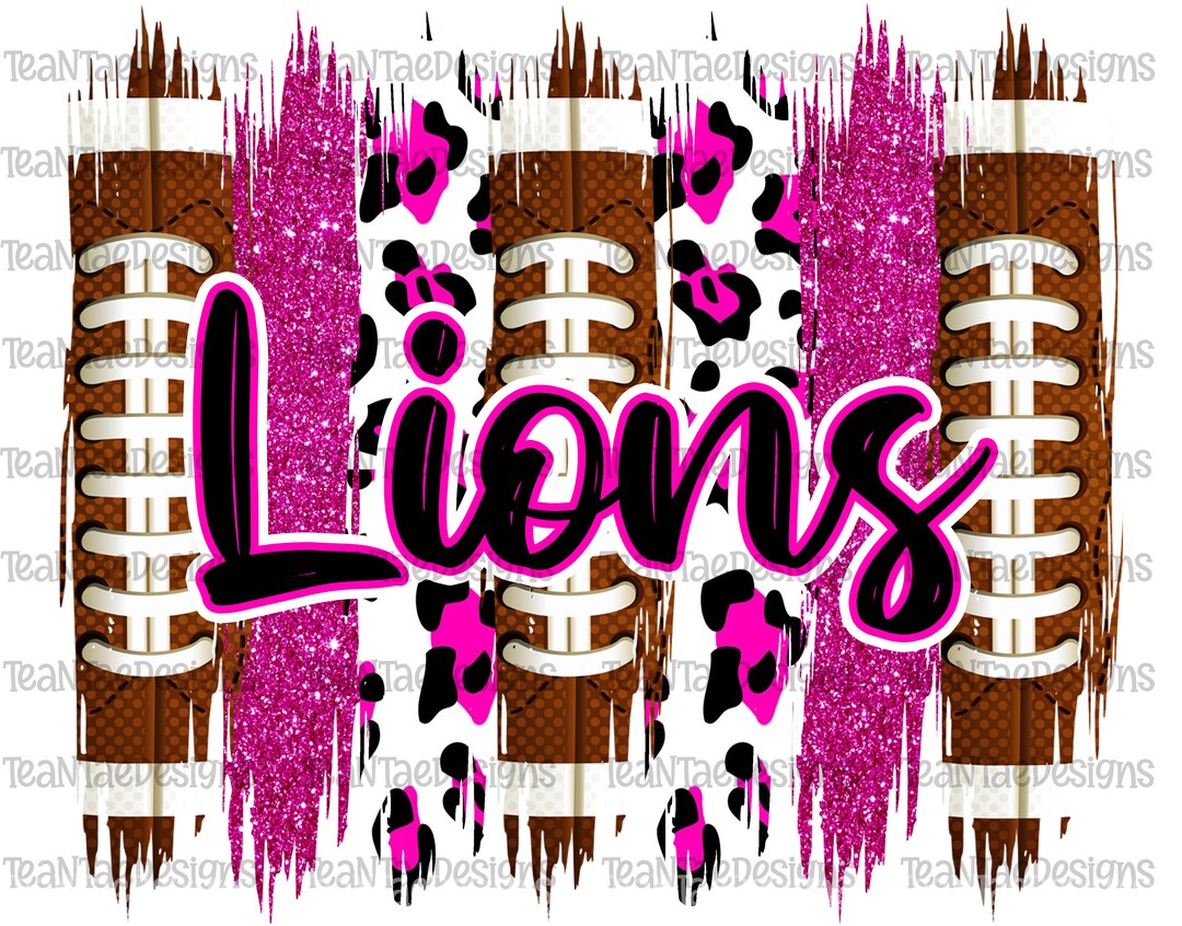 Lions Pink Out Football Brushstroke PNG - Etsy