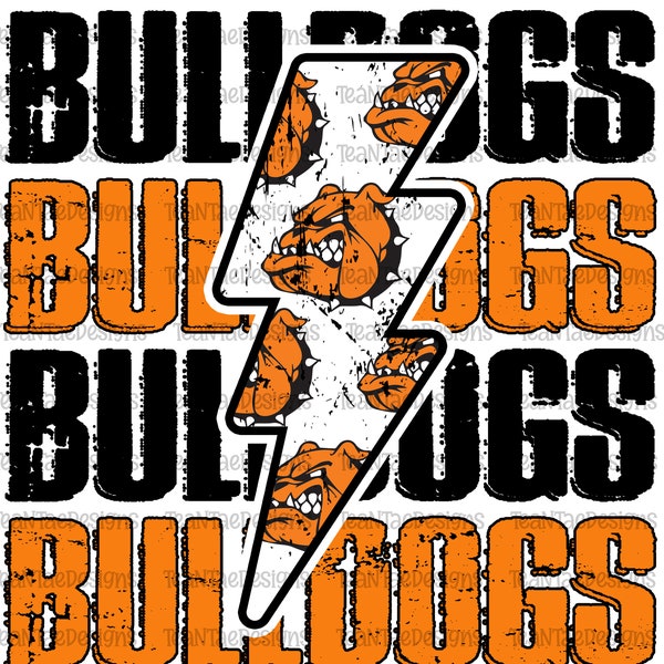 Orange and Black Bulldogs Svg - Etsy