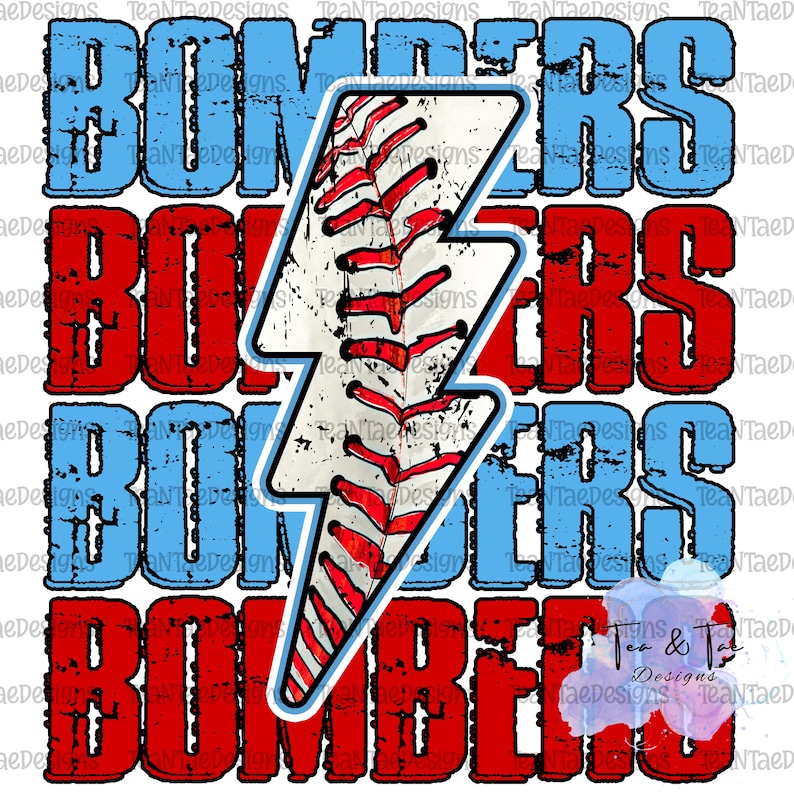 Bombers Repeat Baseball Red/blue PNG - Etsy