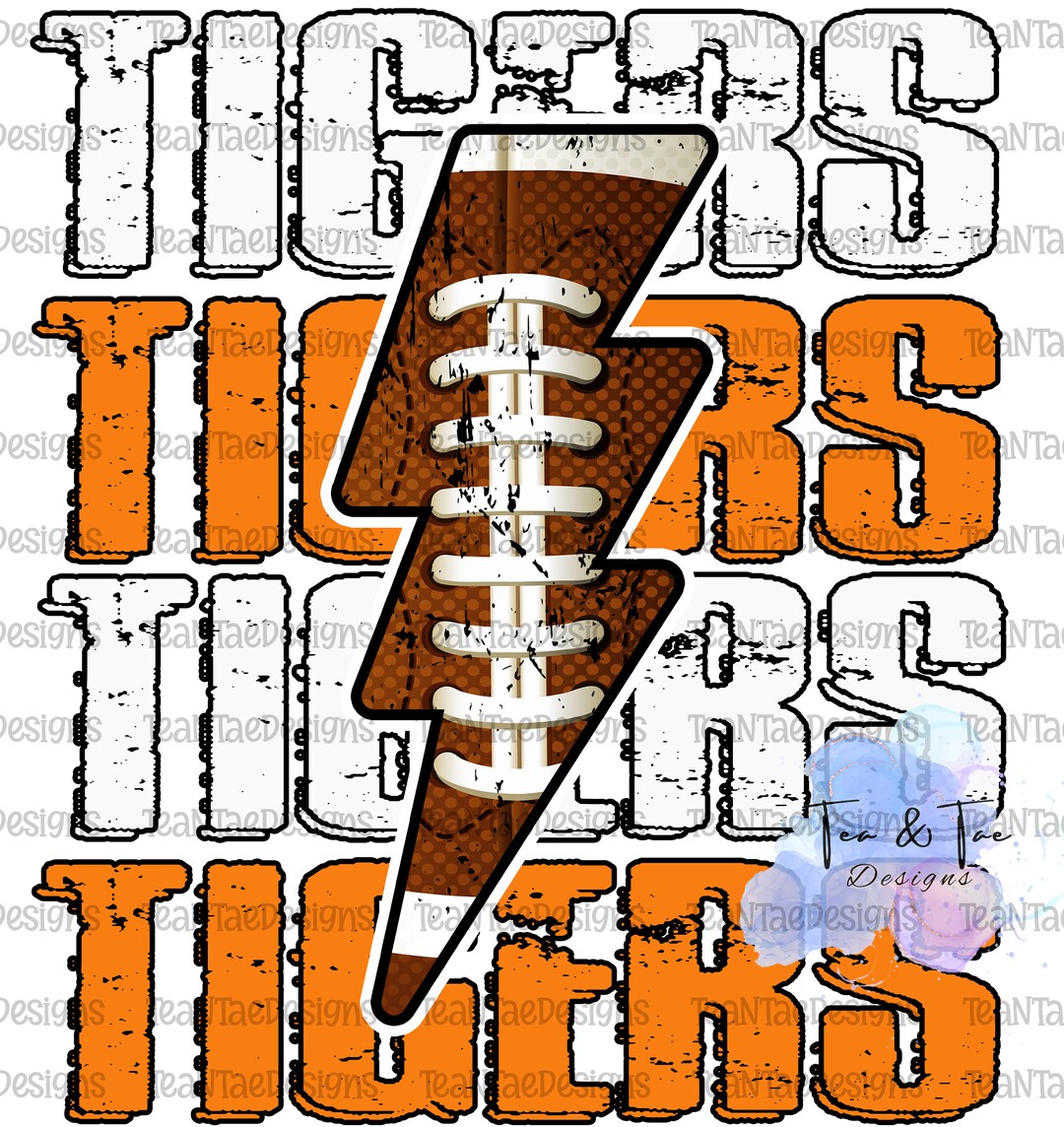 Tigers Orange/white Football Bolt PNG - Etsy