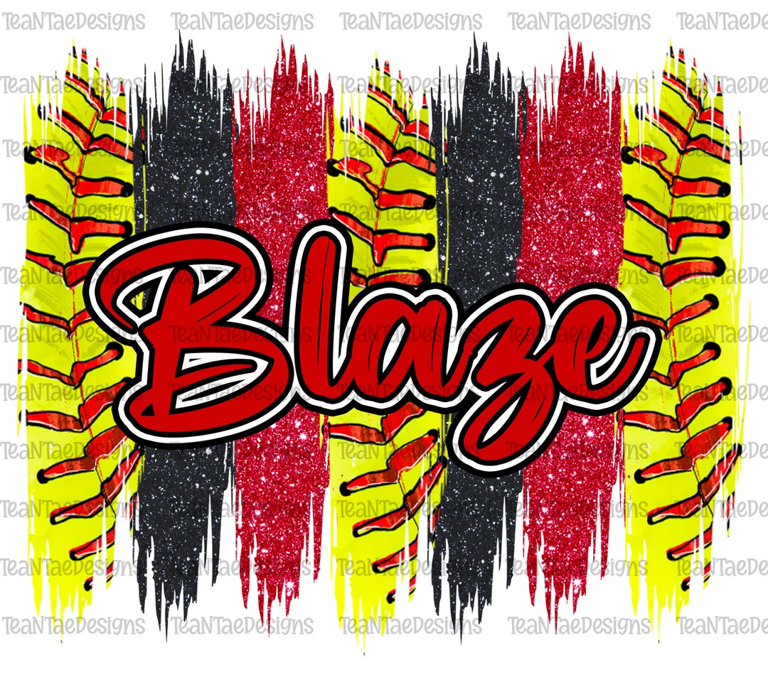 Blaze Softball Brushtrokes PNG - Etsy