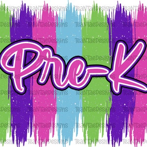Pre-k Bright Brushstroke PNG - Etsy