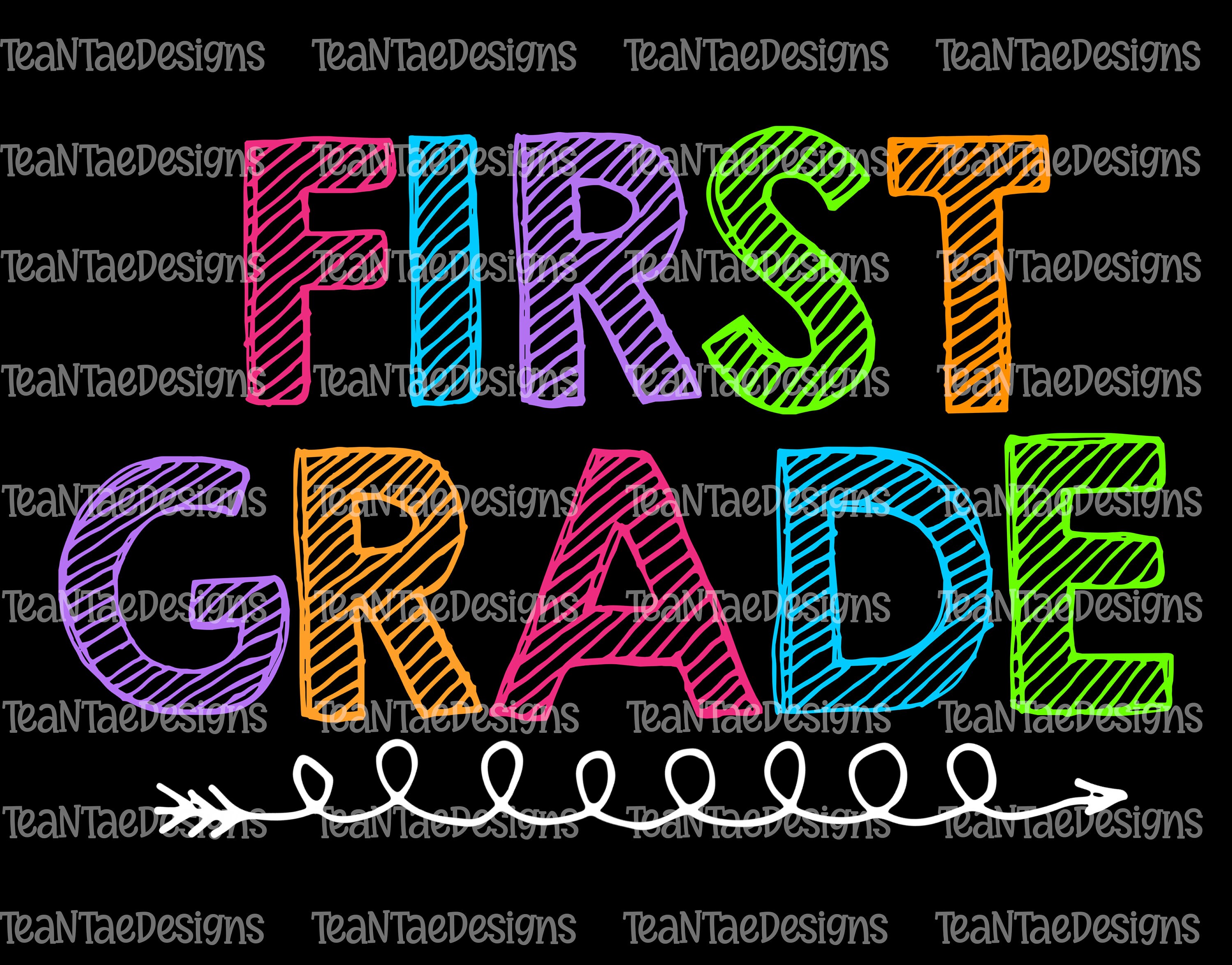 First Grade Lined Letters PNG - Etsy