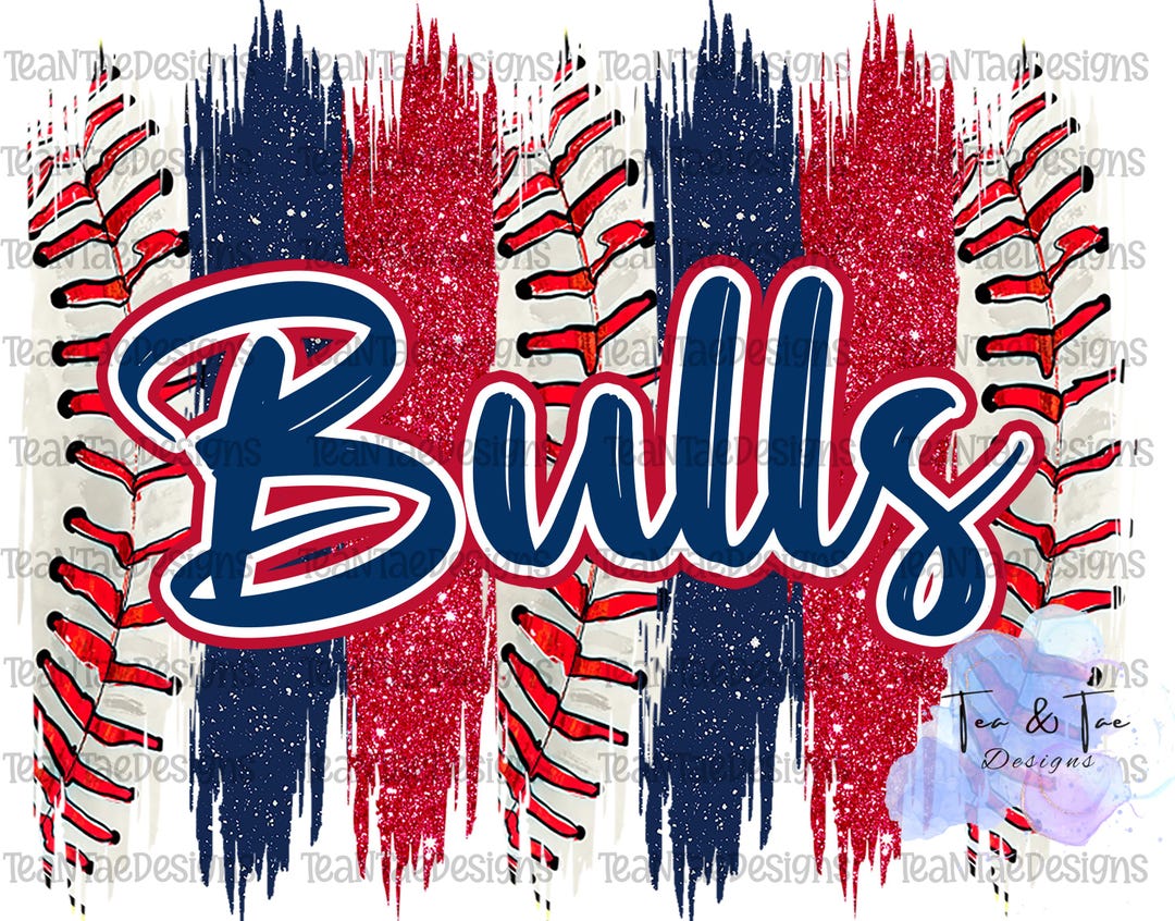 Bulls Baseball Brushstroke Red/navy PNG - Etsy