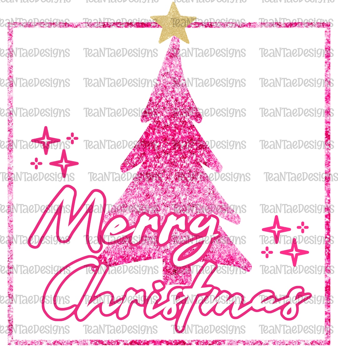 Merry Christmas Pink PNG - Etsy