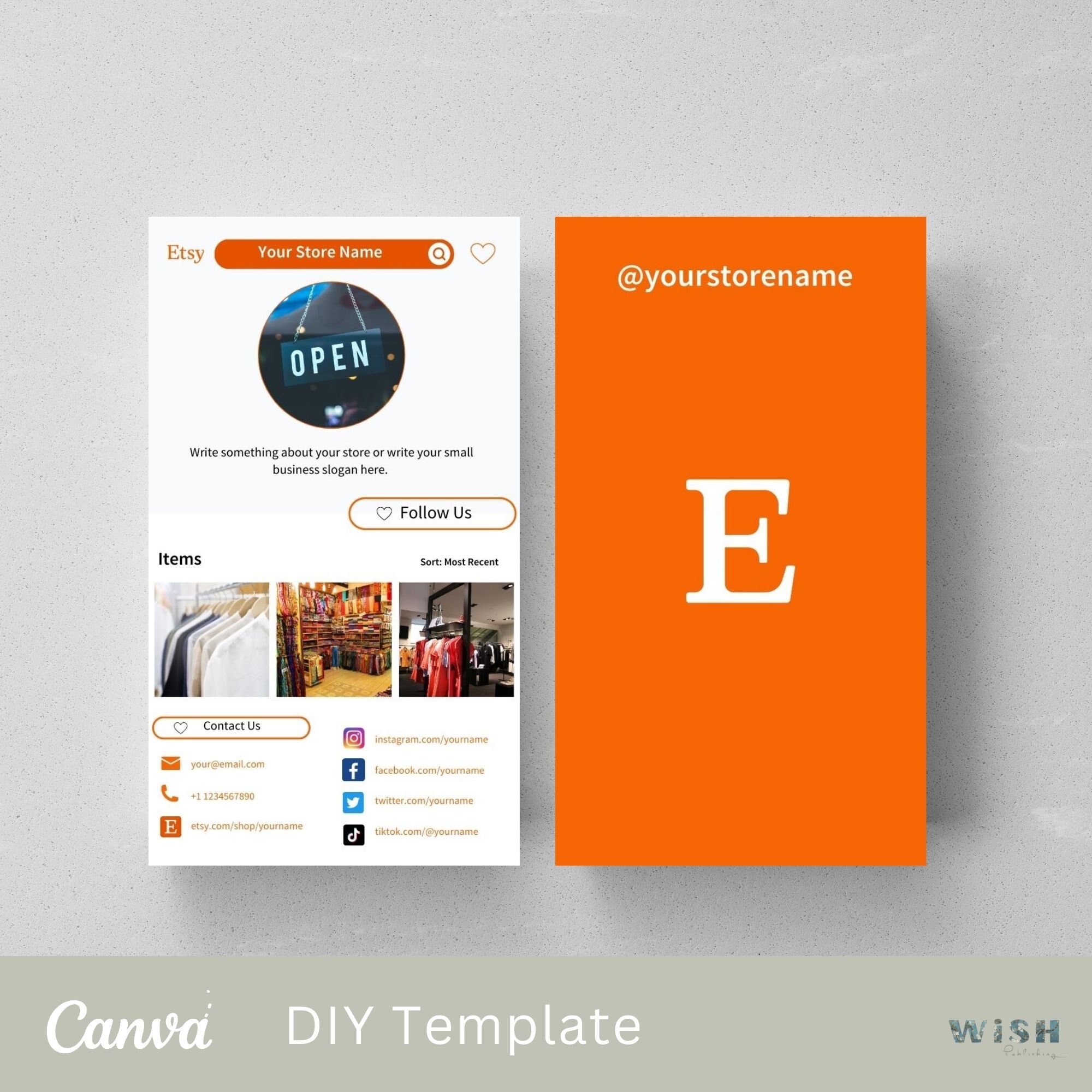 Etsy Shop Business Card Card Canva Template Digital Business Card ...