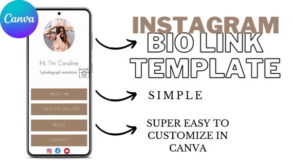 Instagram Bio Link Template Instagram Landing Page Template - Etsy