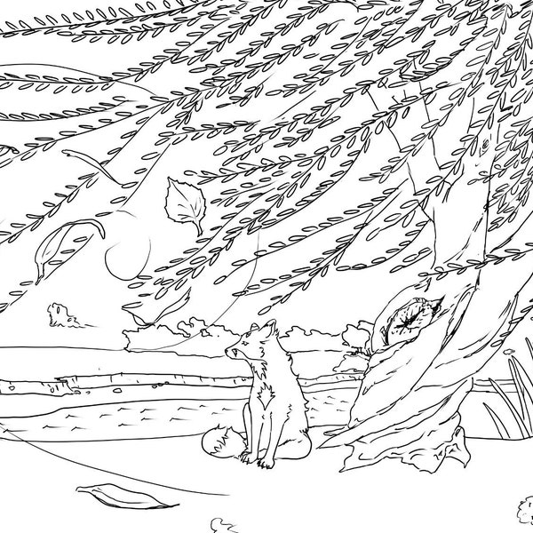 Anime Fox Coloring - Etsy