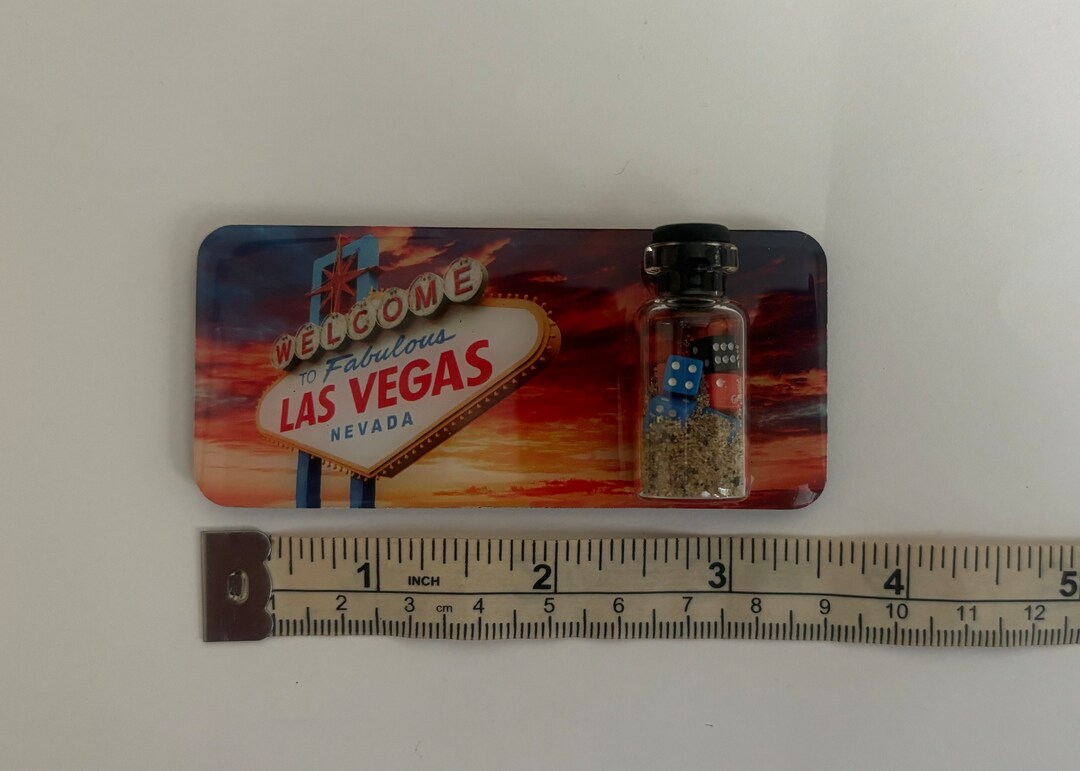 Las Vegas Fridge Magnet With Dices and Coins - Etsy