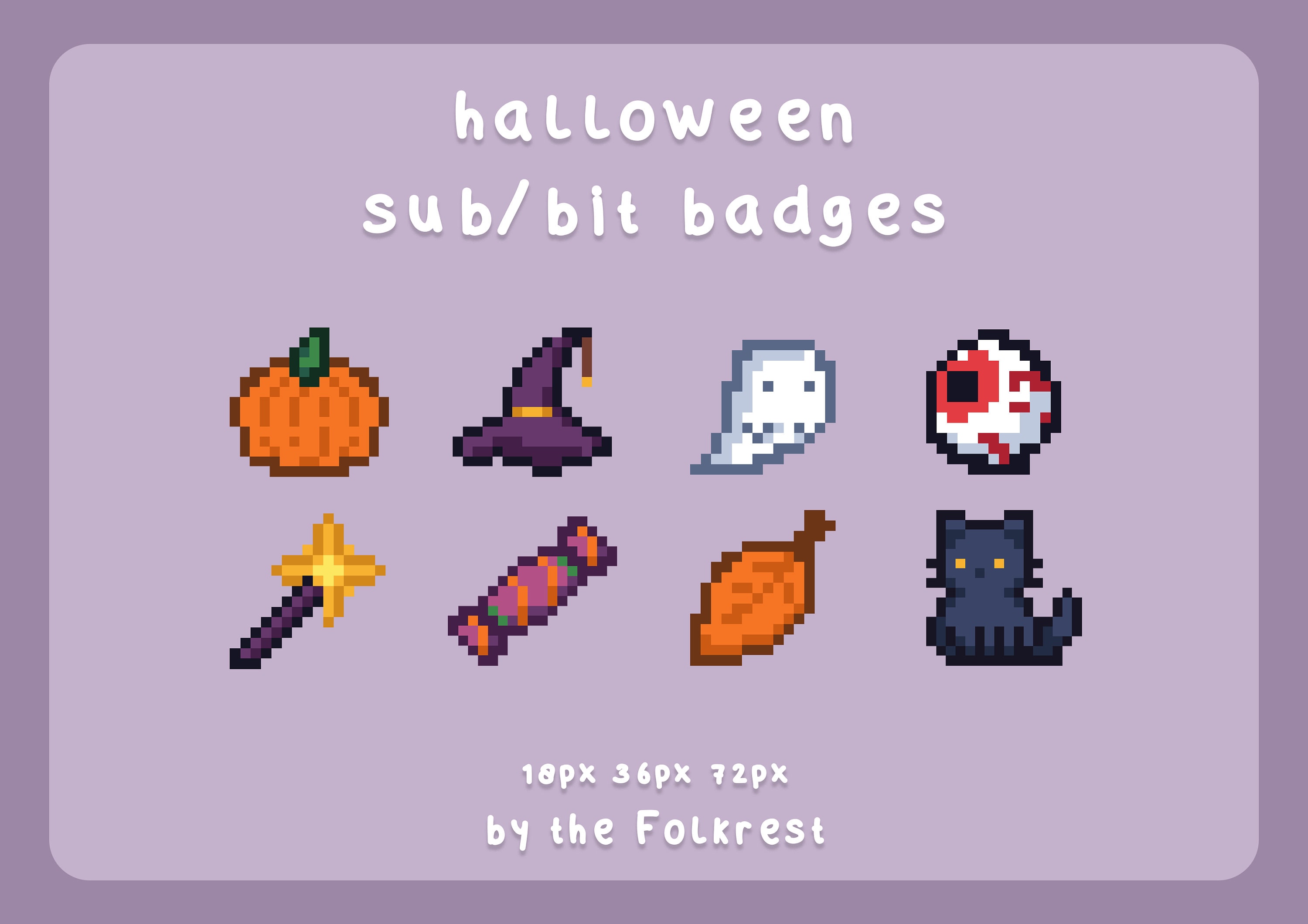 Halloween Twitch Sub/bit Badges - Pixel Art - Etsy
